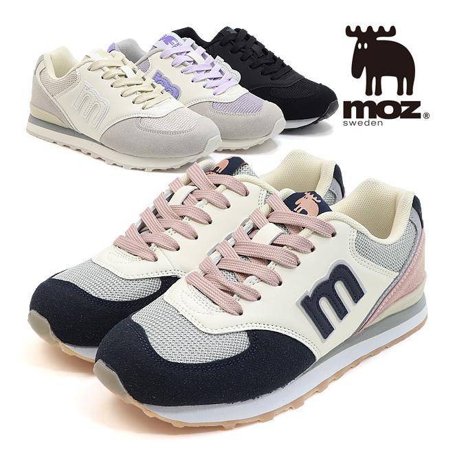 モズ レディース ローカット スニーカー moz MZ-10255 ネイビー グレージュ グレー/パープル ブラック 軽量 紺 ベージュ 紫 黒 マルチカラー 北欧 シンプル : mz ...