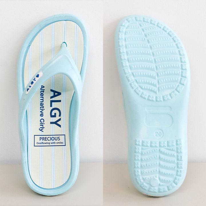 ALGY サンダル キッズ ジュニア 女の子 18 20 22 24 プール ネイビー サックス アルジー ビーチサンダル EVA樹脂 サマーシューズ カジュアル 夏 海 川 水遊び ...