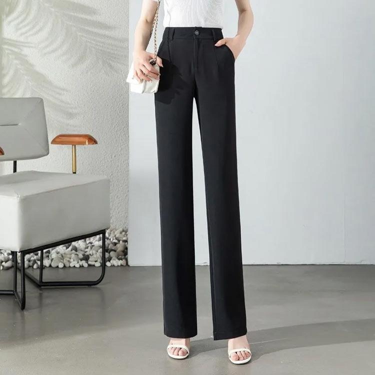 春夏 パンツ ストレート レディース 長ズボン スラックスパンツ 薄手 ハイウエスト ビジネス 細見え 美脚 オフィス きれいめ スリム ...
