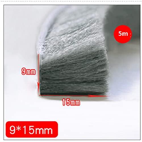 隙間テープ モヘアタイプ すきまモヘアテープ 網戸用 補修 ダクトテープ ドア 窓 戸当たり 防風 防音 防虫 サッシ用 隙間対策 5m*9mm :de68af367826:M style ...