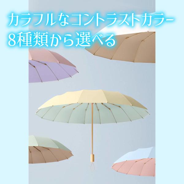日傘 折りたたみ 傘 完全遮光 超軽量 395g バイカラー日傘 100cm UV対策 逆折り式 折り畳み傘 16本骨 uvカット 紫外線対策 日焼け対策 : Mt.Moons - 通販 ...