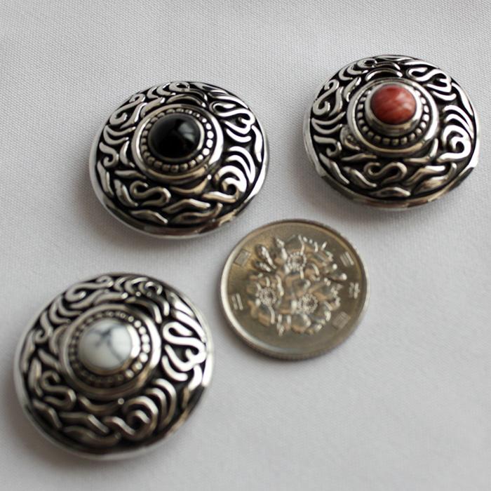 コンチョ ボタン/ネジ式/天然ストーンコンチョ/レザークラフト/バイカーズウォレット/コンチョシルバー925 : MUD MONKEY - 通販 - Yahoo!ショッピング