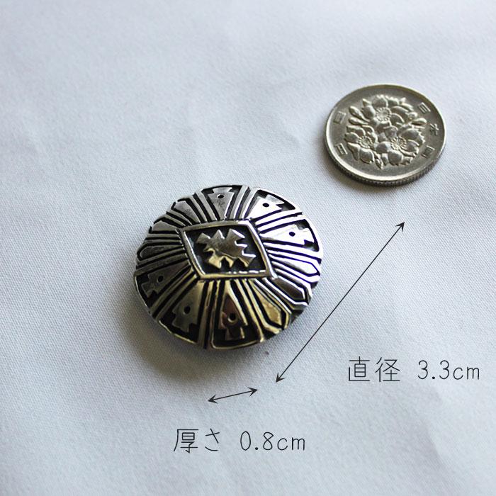 コンチョ ボタン シルバー925/ネジ式/クロストライバル/ビッグコンチョ/レザークラフト/バイカーズウォレット : MUD MONKEY - 通販 - Yahoo!ショッピング