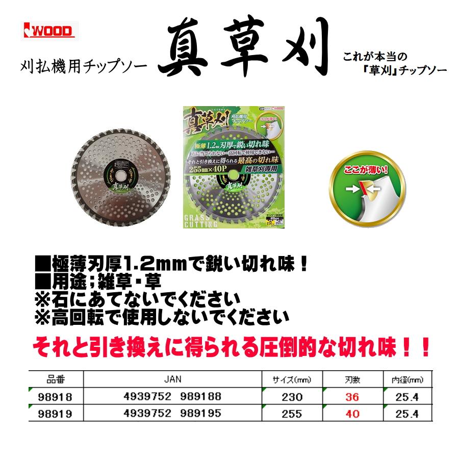 アイウッド 【1枚】 IWOOD (アイウッド) 真草刈チップソー 230mm×36P 98918 極薄1.2mm 草刈り専用チップソー 雑草 仮払機 お得なまとめ買い有 : MULHANDZ ...