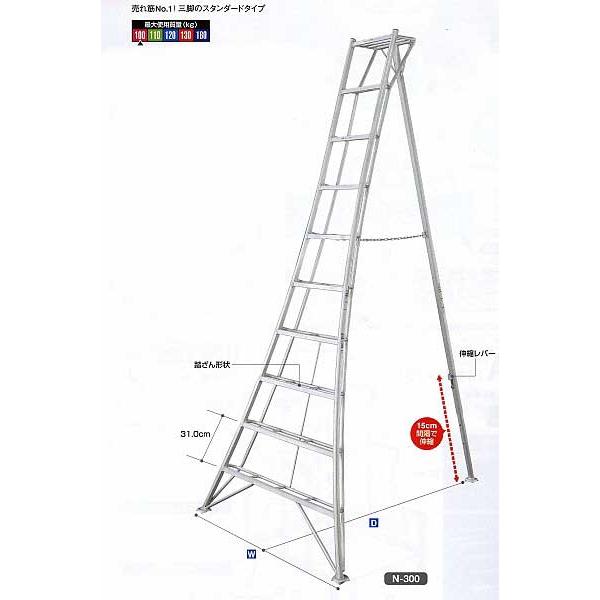 GSC-240A アルミ園芸三脚立 240cm（8尺）園芸三脚 ハセガワ 長谷川工業 : hasegawa-gsc-240 : MULHANDZヤフー店 - 通販 - Yahoo!ショッピング