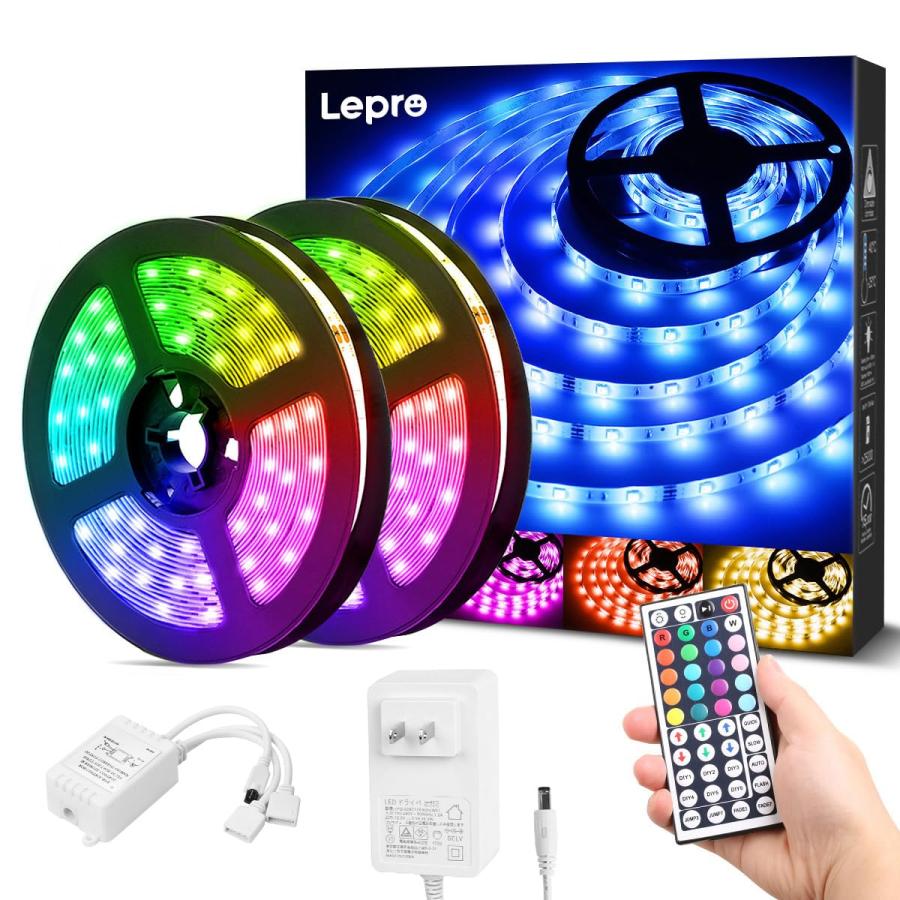 Lepro LEDテープライト SMD 5050 防水 10m (5m*2本) 300連 30leds/m 正面発光 RGB 明るさ調整 間 : multiworks - 通販 - Yahoo ...