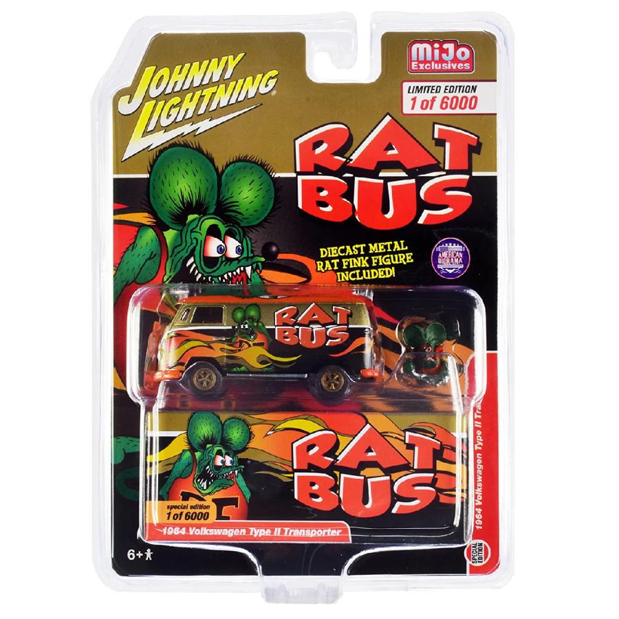 RAT FINK ジョニー ライトニング × ラット フィンク フォルクス ワーゲン タイプ2 1964 VW Type 2 Rat Bus 1/64 by Johnny Lightning ...
