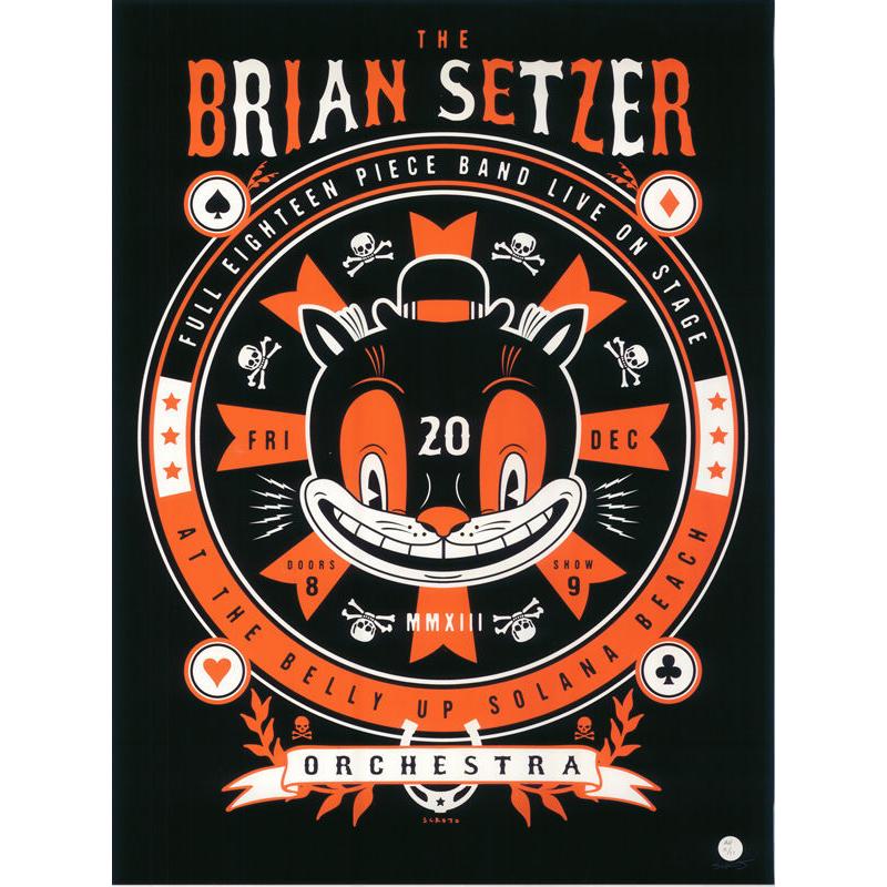 ブライアン セッツァー オーケストラ ポスター 2013 Brian Setzer Orchestra Tour by Scrojo 雑貨 ...