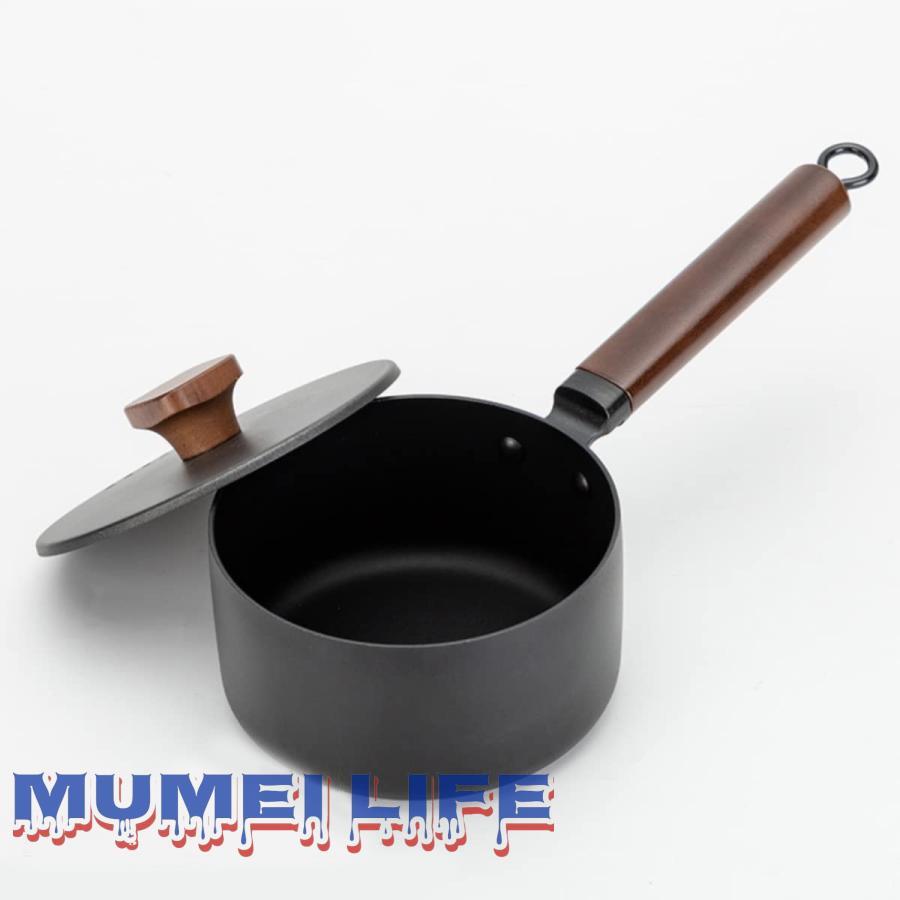 片手鍋 鍋 16cm IH・ガス対応 手作り鉄鍋 鍋蓋付 鉄製 洗いやすい ブラック : MUMEI LIFE - 通販 - Yahoo!ショッピング