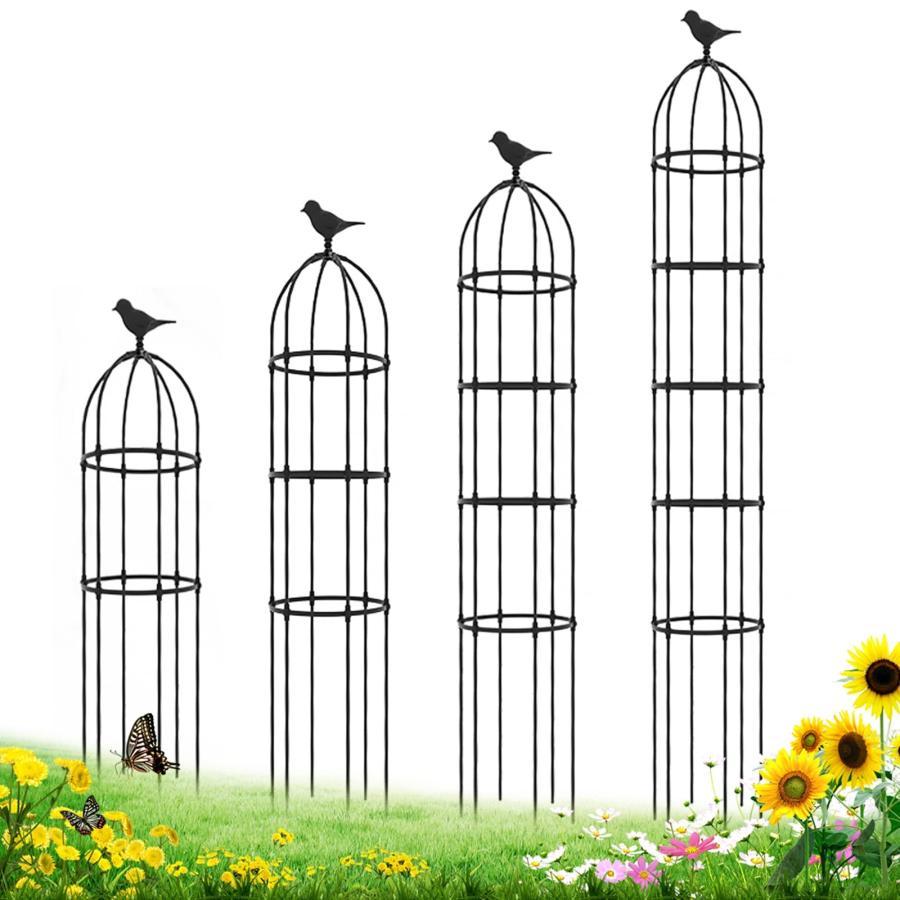 メタルオベリスク 耐久性 スチールパイプ径16mm つる植物ケージ 大型 植物サポート さまざまなつる植物用 高さ180x直径50cm 高さ230x直径50cm 高さ280x直径50cm ...