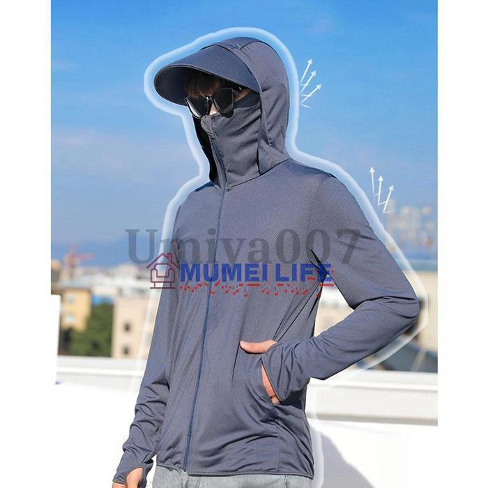 夏 接触冷感 日焼け止め服 パーカー ラッシュガード メンズ レディース UVカット UPF50+ ラッシュパーカー 紫外線対策 冷房対策 涼しい 指穴 : MUMEI LIFE - 通販 ...