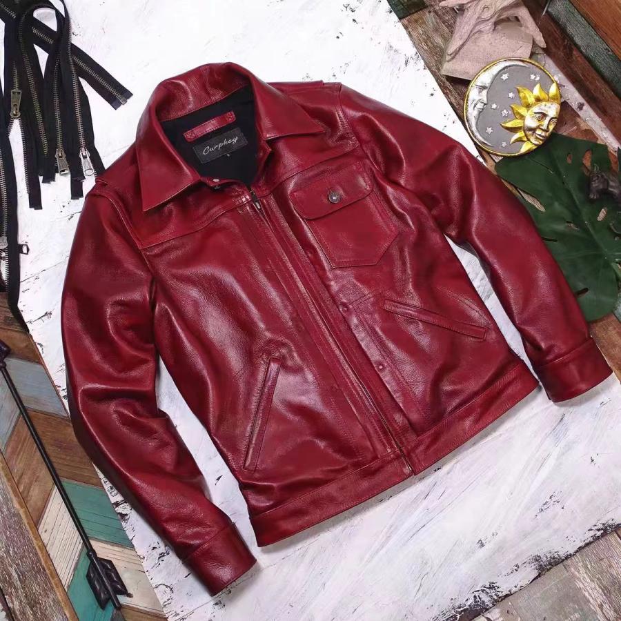 ホースハイド カウボーイタイプ Gジャン ライダース レザー ホースハイド カウボーイタイプ Gジャン ライダース レザー