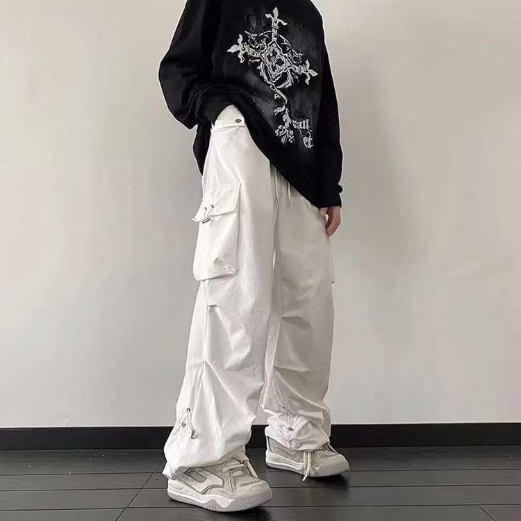 カーゴパンツ レディース ワイドパンツ 夏 接触冷感 速乾 ロングパンツ ストレッチ スポーツウェア ウエストゴム 調整紐 ポケット付き スウェットパ : MUMEI LIFE - 通販 ...