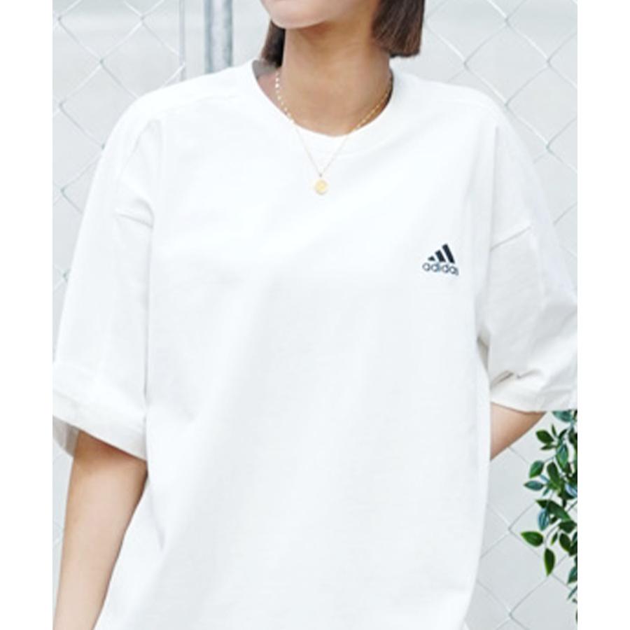 adidas アディダス レディース 半袖 Tシャツ ワンポイントロゴ オーバーサイズ JSY30 : ムラサキスポーツ - 通販 - Yahoo!ショッピング