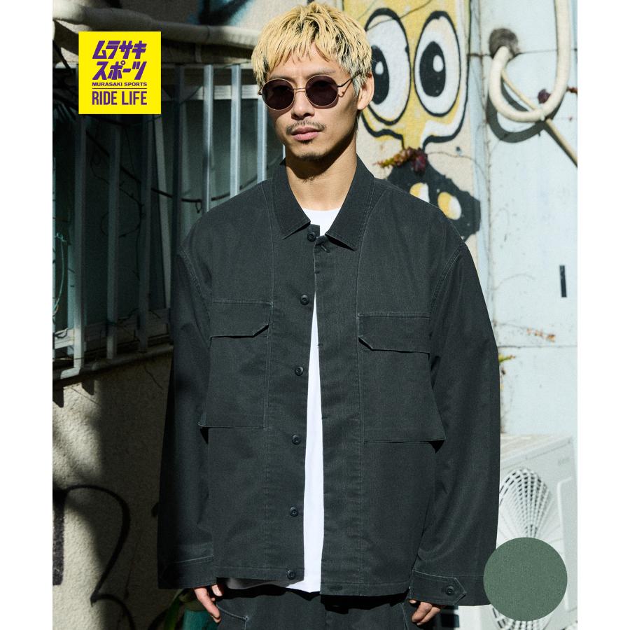 DEAR LAUREL（ディアローレル） ジャケット メンズ DOT DOBBY WORK JACKET DL26S-0102 : ムラサキ ...