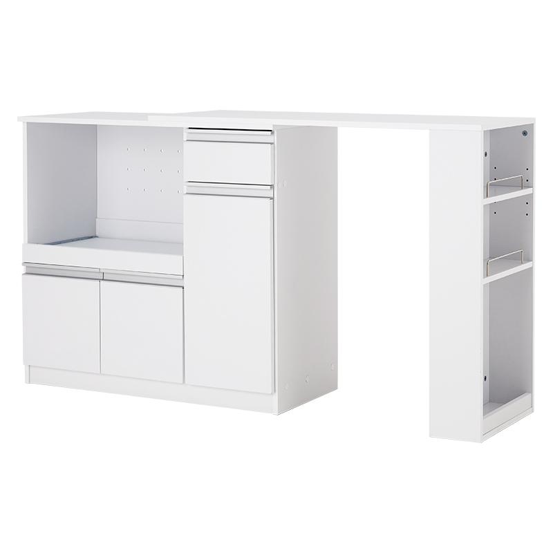 HAGiHARA 伸縮キッチンカウンター ホワイト 幅104-178 キッチン収納 2口コンセント スライド棚 食器 調理器具 キッチン家電 大容量収納 メラミン天板 : 村田家具 Yahoo ...