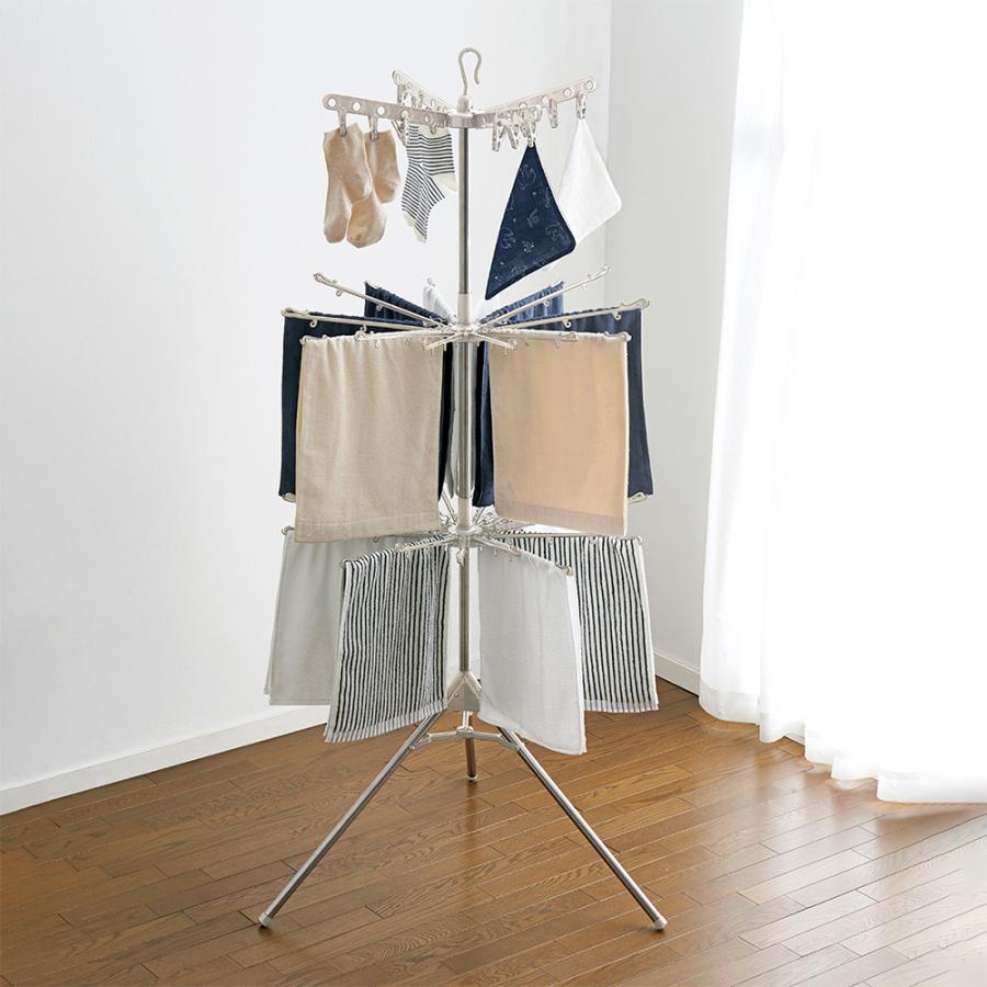 Bestco ベストコ ステンレス 物干し 洗濯干し パラソル3段 たっぷり干せる 室内 ライトグレー NY-277 : NEXT! - 通販 - Yahoo!ショッピング