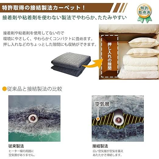 KODEN 広電 VWU191H-C 電気カーペット 洗えるカバー付 2畳相当【168
