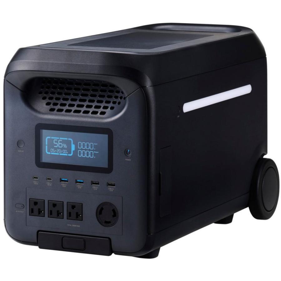 ELECOM エレコム ポータブル電源/2560Wh/2500W/ACx4/USB-Cx2/USB-Ax4/シガーソケット/アンダーソン ...