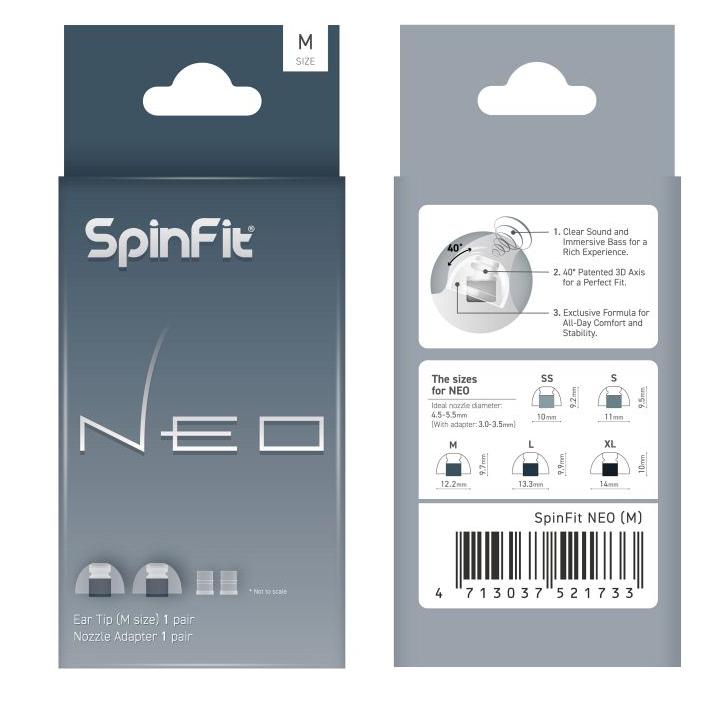 SpinFit スピンフィット NEO-M 有線イヤホン用 イヤーピース＆ノズルアダプター NEO Mサイズ : murauchi.co.jp ...