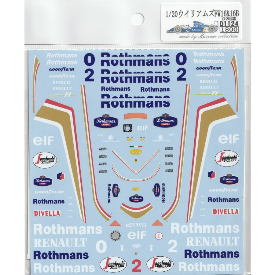 1/20ウイリアムズFW16&16Bデカール : d1124 : ミュージアムコレクション - 通販 - Yahoo!ショッピング