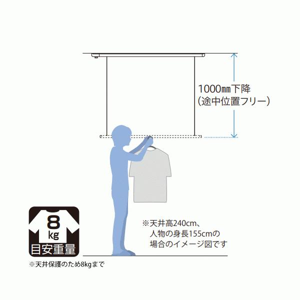 川口技研 室内物干し 洗濯物干し 天井吊り下げ 屋内 1セット URM型 URM-S-W 1340mm 面付けタイプ : MUSTショップ - 通販 - Yahoo!ショッピング