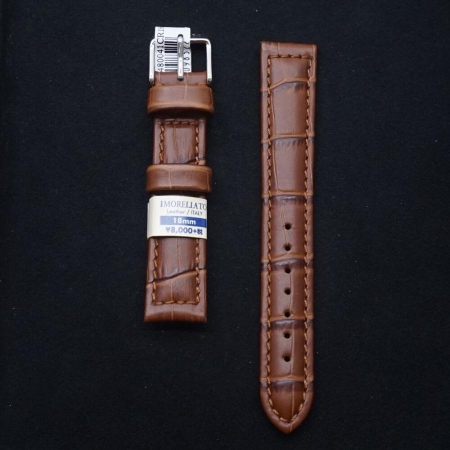 MORELLATO デッドストック モレラート BOTERO アリゲーター型押しカーフ レザー ライトブラウン 18mm 時計バンド 時計ベルト バンド交換 人気 おしゃれ 25-M-402 ...