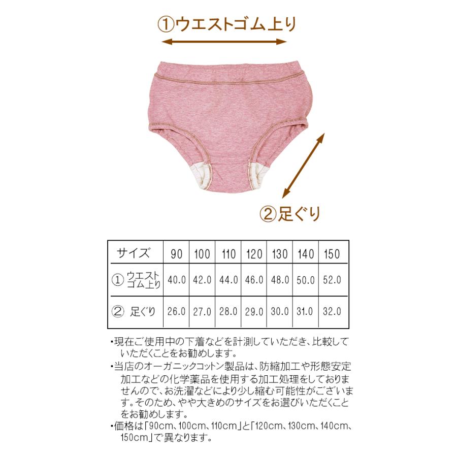 子供下着 パンツ 女 オーガニックコットン 女児 キッズ 下着 オーコット女の子ショーツ タイプB 120 130 140 150cm ...