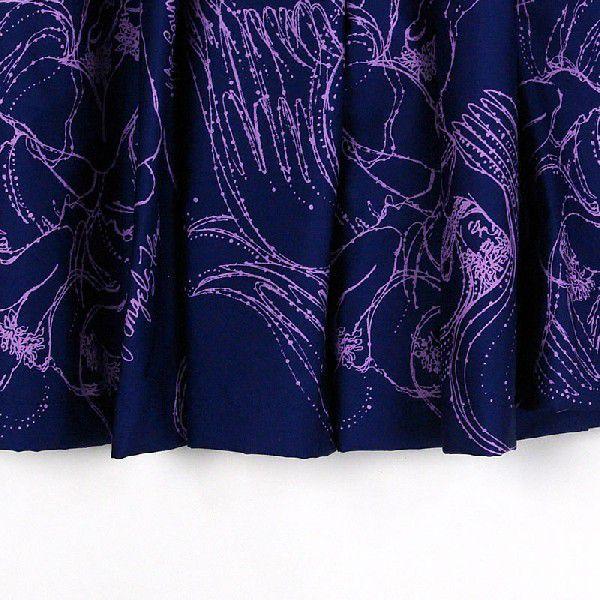 【フラダンスのパウスカート】Nakeu Awai製生地使用シングル・パウスカート【総柄/エンジェル柄/ネイビー×ラベンダー】 :SP ...