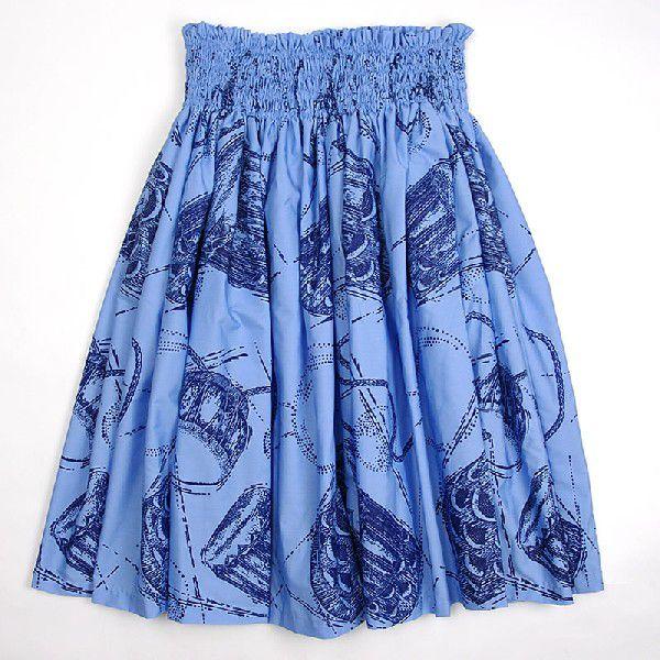 【フラダンスのパウスカート】Nakeu Awai製生地使用シングル・パウスカート【総柄/パフドラム柄/ペリ×ネイビー】 : ムームーママ ...