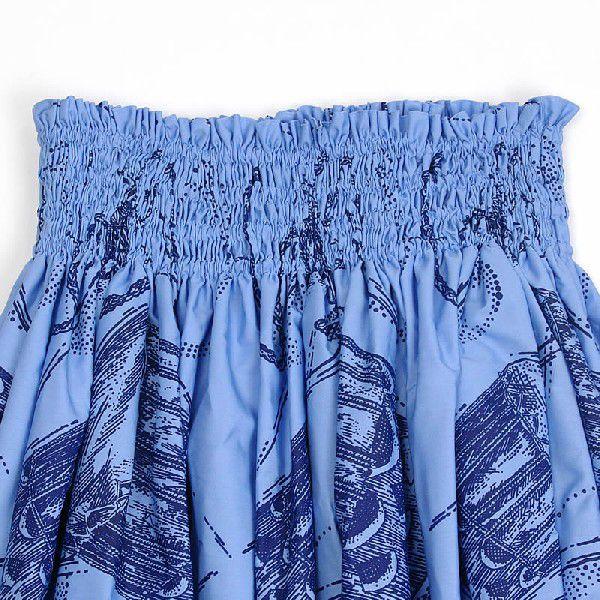 【フラダンスのパウスカート】Nakeu Awai製生地使用シングル・パウスカート【総柄/パフドラム柄/ペリ×ネイビー】 : ムームーママ ...