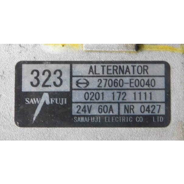 オルタネーター 澤藤 日野大型トラック用 0201-172-1111/27060-E0040【中古品[程度A]・コア返却不要】 : MVリ ...