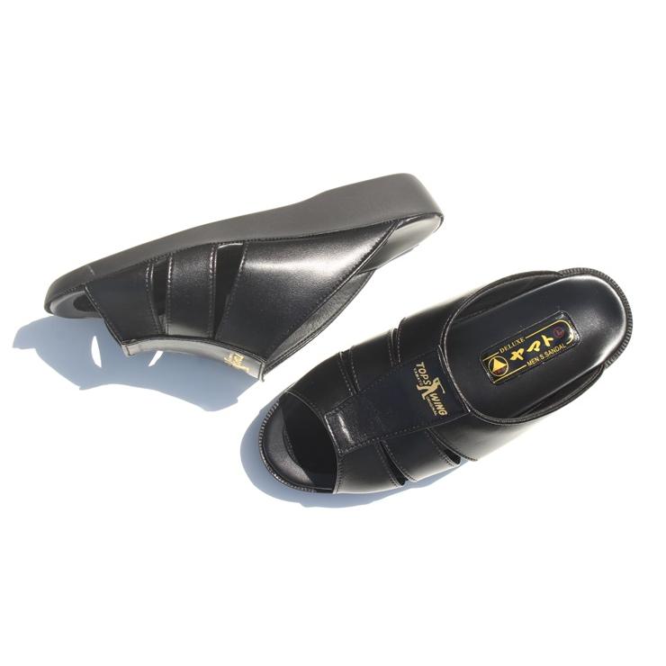 ヤマト サンダル メンズヤマト 7372 黒 ヘップ サンダル 紳士サンダル 日本製 リゾート 夏 レジャー 海 川 山 キャンプ アウトドア おしゃれサンダル 父の日 : 7372 ...