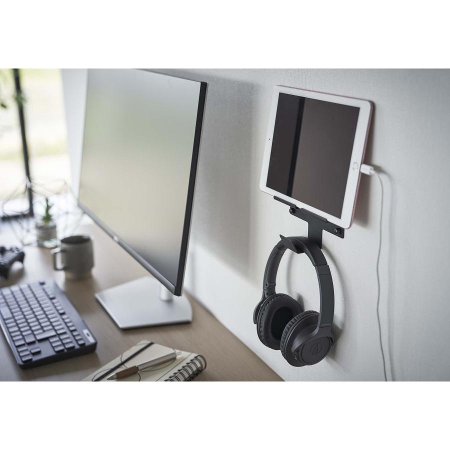 山崎実業 ウォール スマートフォン＆ヘッドホンホルダー smartスマート ホワイト5893 ブラック5894 収納 スマホ タブレット 充電 フック ピン カベ 壁 CP : リライフプラザ ...