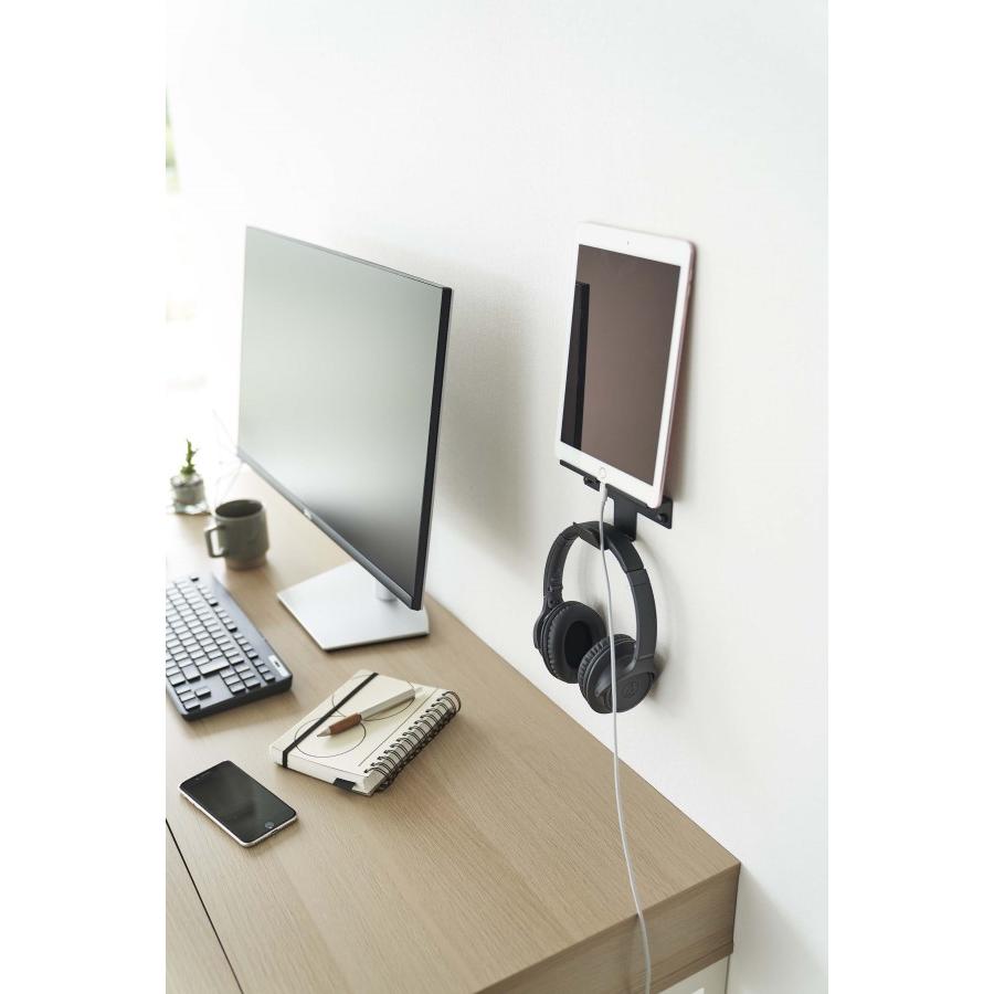 山崎実業 ウォール スマートフォン＆ヘッドホンホルダー smartスマート ホワイト5893 ブラック5894 収納 スマホ タブレット 充電 フック ピン カベ 壁 CP : リライフプラザ ...