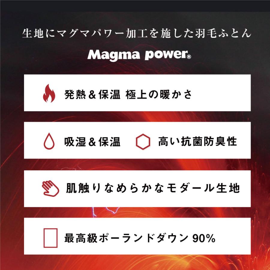 吸湿発熱 マグマパワー羽毛ふとん MP24-03 シングルロングサイズ ポーランド産ホワイトダックダウン90％ 1.1kg 国内製造 保温性抜群 吸湿発熱 抗菌 消臭 : mp24-03 ...