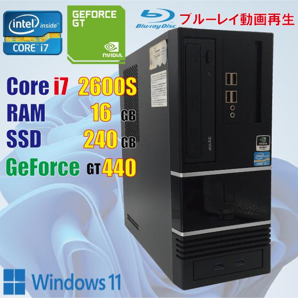 ドスパラ Prime / i7 2600S 16GB GeForce GT440 SSD 240GB Windows11 Pro ブルーレイ ...