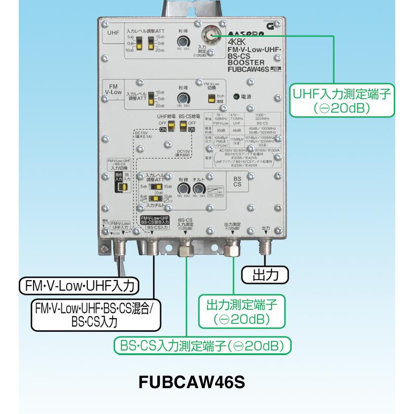 FUBCAW46S マスプロ FM・V-Low・UHF・BS・CSブースター（46dB型） : fubcaw46s : 日本橋CHACHA!ヤフー店 - 通販 - Yahoo!ショッピング