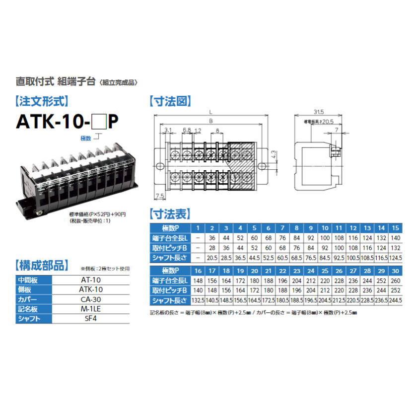 東洋技研 【 ATK-10 】AT側板（直取付型）シリーズ 端子台オプション / 側板【1個単位】 : エヌデンサービス - 通販 - Yahoo!ショッピング