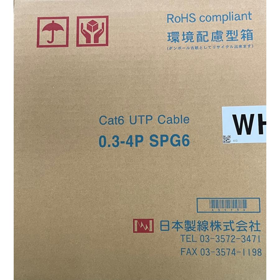 0.3-4P SPG6 （WH）細径CAT6LANケ−ブル300m巻(白色） : n通信機材 - 通販 - Yahoo!ショッピング