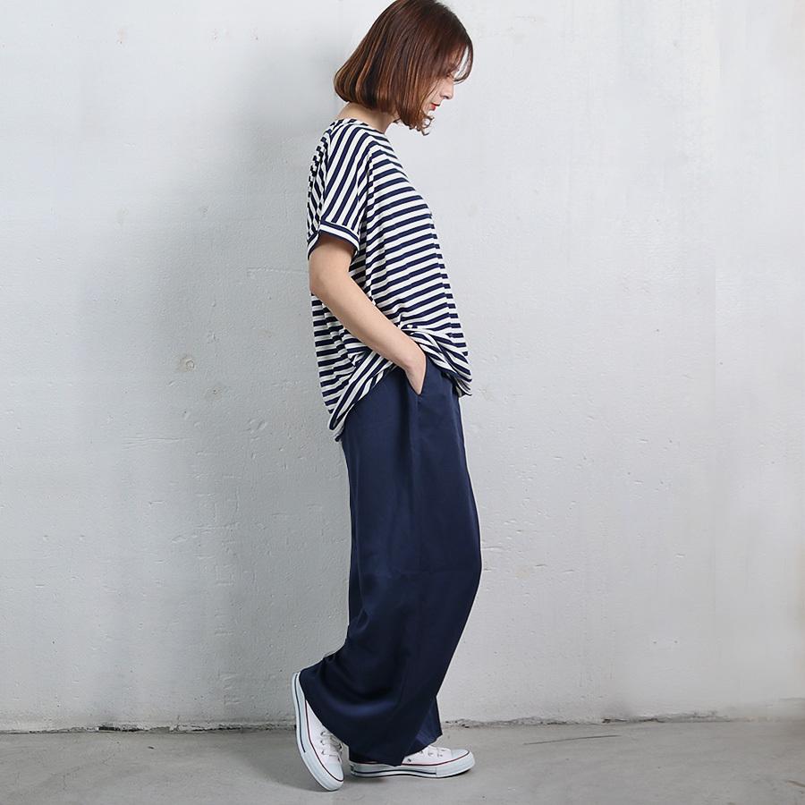 ワイドパンツ レディース ウエストゴム ボトムス 春 夏 秋 ハイ