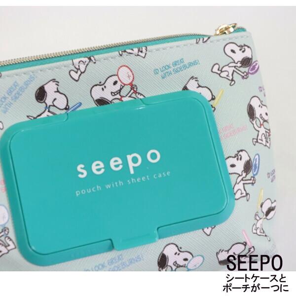 MOOMIN seepo シーポ 化粧ポーチ ムーミン リトルミイ スヌーピー ポーチ ポケットティッシュ 保湿 除菌シート 入れ付き 小物 ...