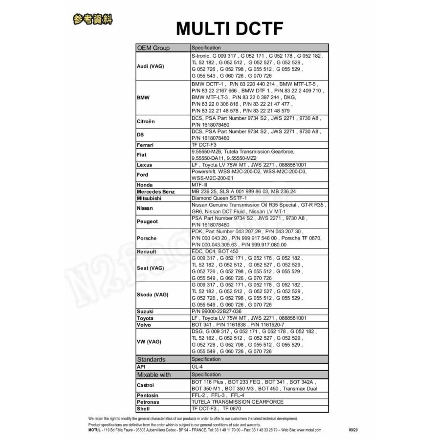 MOTUL モチュール マルチ DCTフルード 1L ≪ MOTUL MULTI DCTF 1L ≫ : エヌツーファクトリー - 通販 - Yahoo!ショッピング
