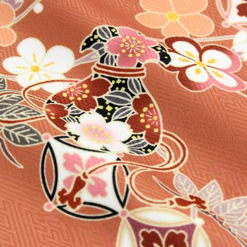 訪問着 19点フルコーディネートレンタルセット「茶色地に梅 ひょうたん