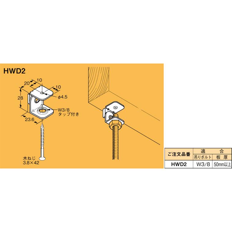 HWD2 ネグロス 吊り金具 吊りボルト用傾斜支持金具(木材用、20個入) : タロトデンキ - 通販 - Yahoo!ショッピング
