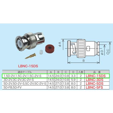 LBNC-15DS ジェフコム BNC型ストレートプラグ 半田締付タイプ : タロトデンキ - 通販 - Yahoo!ショッピング