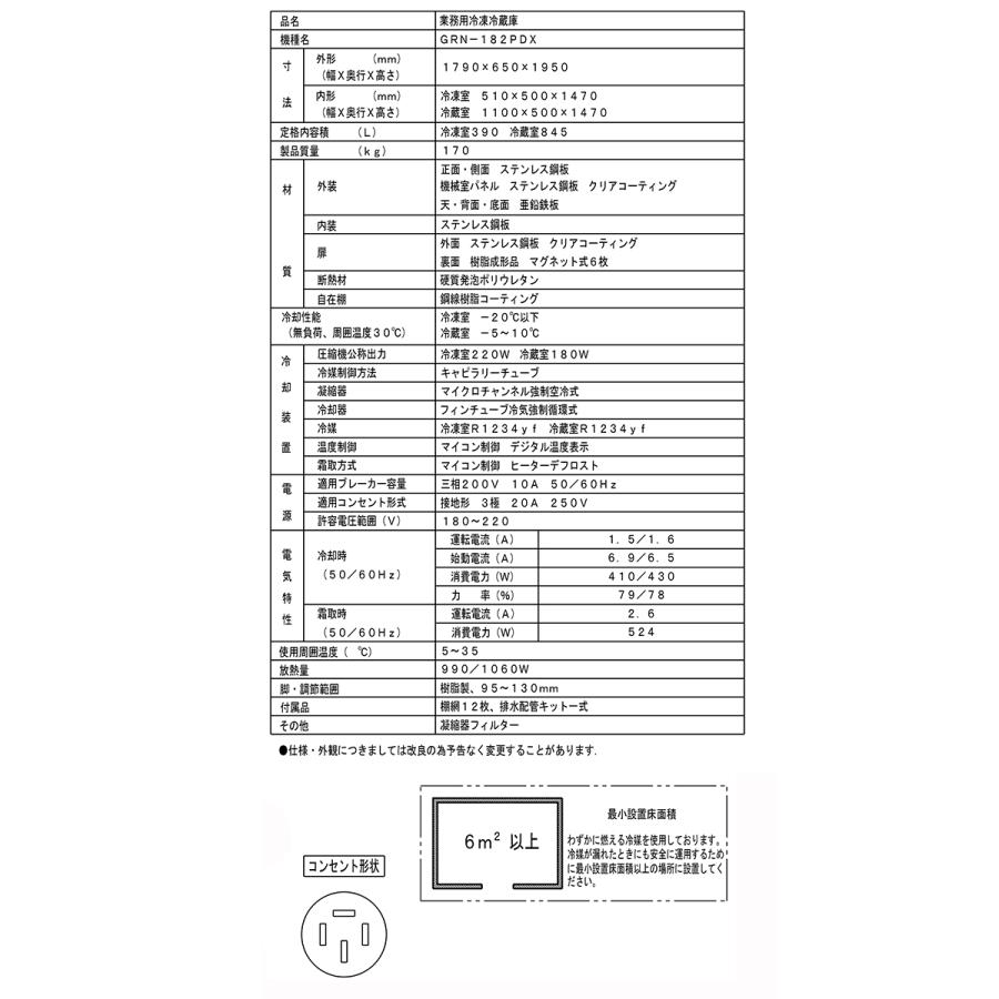 フクシマガリレイ 業務用タテ型冷凍冷蔵庫 GRN-182PDX 冷蔵845L/冷凍390L 冷蔵4室/冷凍2室 ノンフロン冷媒 インバーター制御 三相200V : 日用品・消耗品ショップなごみ ...