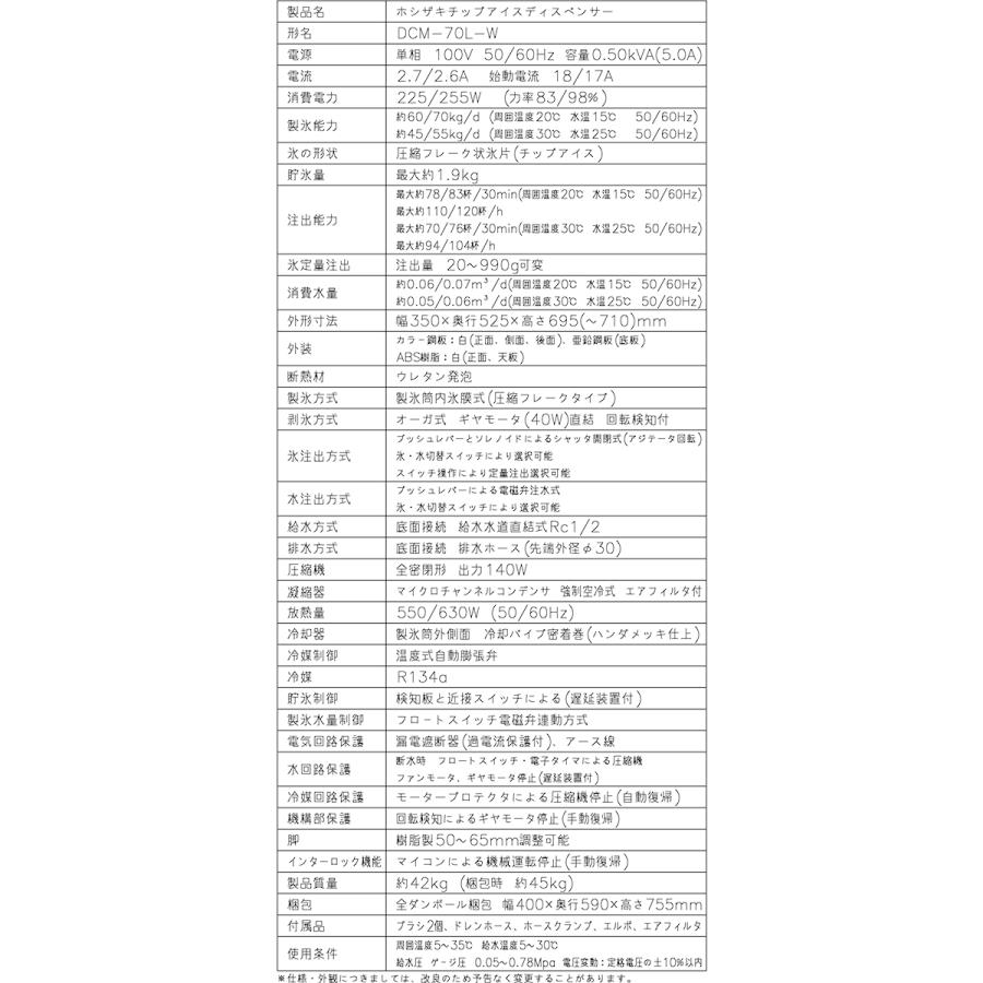 チップアイスディスペンサー ホシザキ DCM-70L-W ホワイト プッシュレバー式 単相100V : 日用品・消耗品ショップなごみ - 通販 - Yahoo!ショッピング