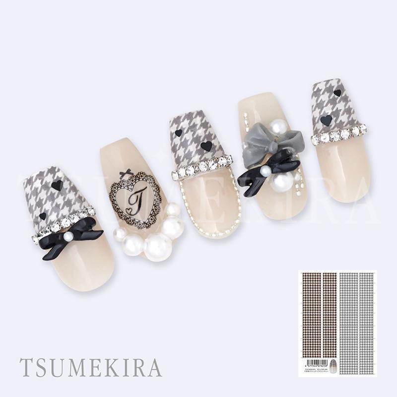 （メール便 ）TSUMEKIRA（ツメキラ）：ネイルシール 千鳥格子フレンチ ブラウン・グレー／NN-CDR-006 : ts-nn-cdr-006 : シャイニージェル公式ショップYahoo ...