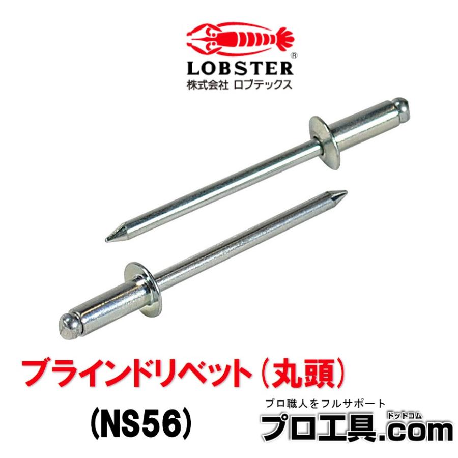 LOBSTER ブラインドリベット 丸頭 NS NS56 LOBSTER ロブテックス (送料区分：A) : プロ工具.comヤフー店 - 通販 - Yahoo!ショッピング